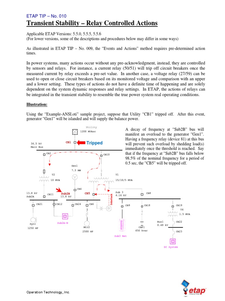 Etap Tip 010 PDF | PDF | Electric Power System | Relay