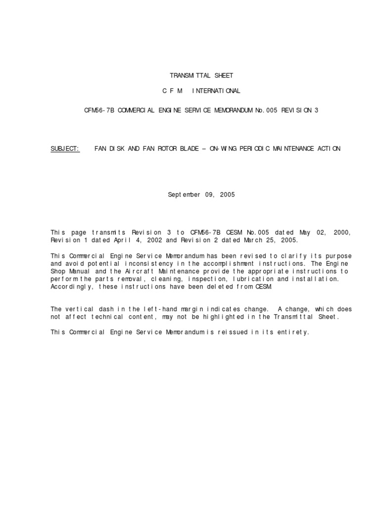 CFM56-7B Fan Blade Lubrication CESM-005 | PDF | Helicopter Rotor | Engines