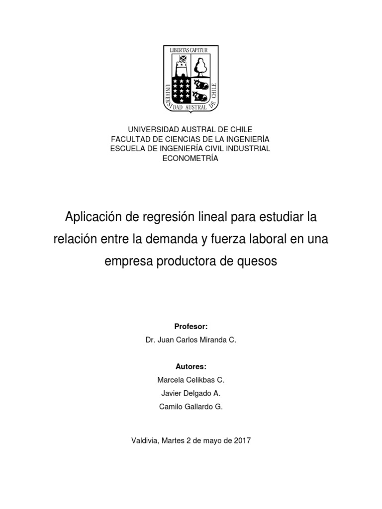 Econometria Regresión Lineal | PDF | Regresión lineal | Correlación y ...
