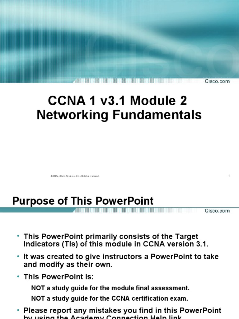 CCNA ICND 1 Ver3.1 Module2 | PDF | Cisco Systems | Virtual Private Network