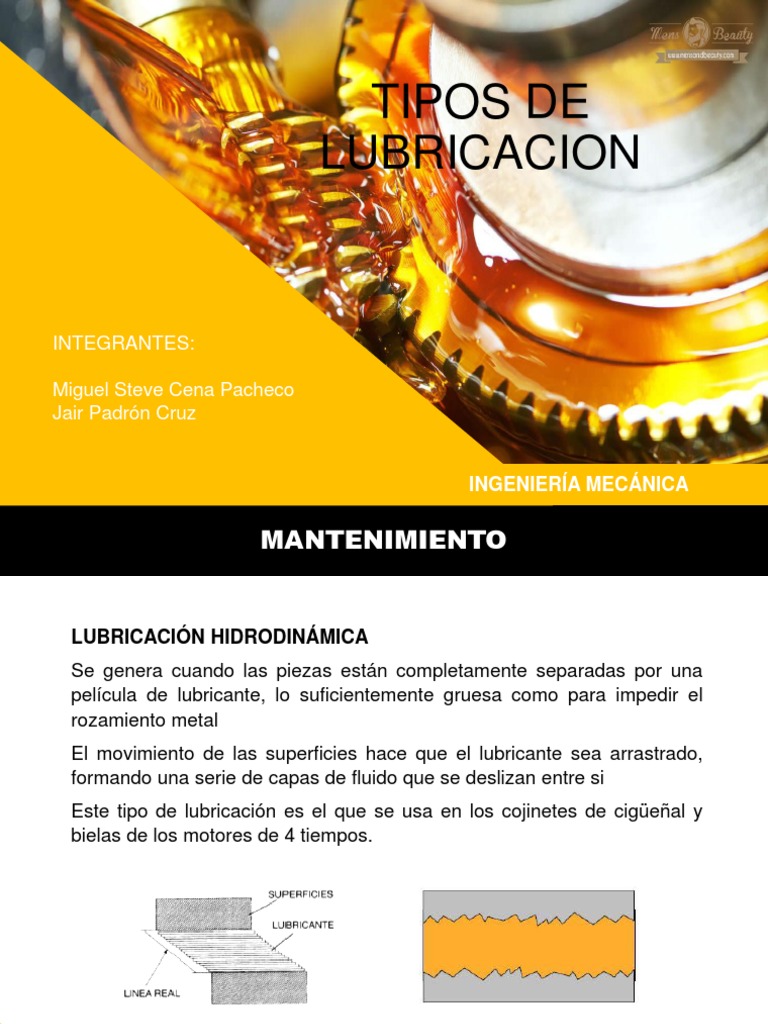 Tipos De Lubricacion: Mantenimiento | Lubricante | Fricción