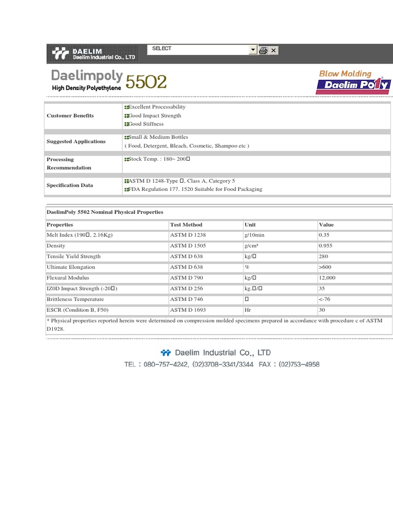 PEAD Daelim 5502 | PDF