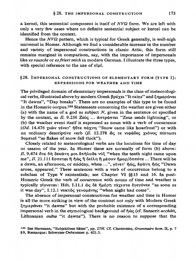 Verbos Impersonales y Eventos ClimÃ¡Ticos en Homero, KAHN | PDF ...