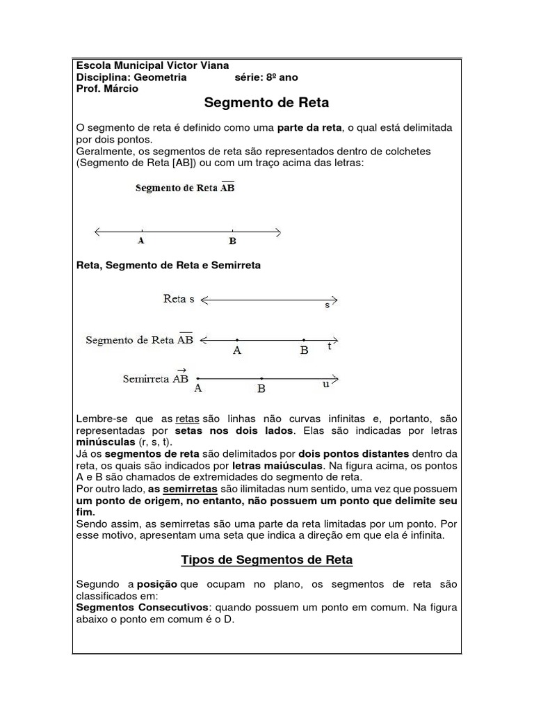 Tipos de Segmentos de Reta em Geometria | PDF