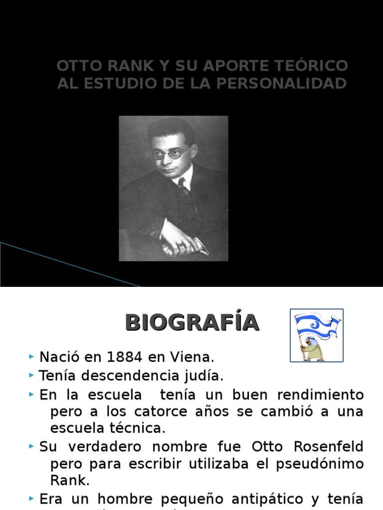 OTTO RANK Diapositivas | PDF | Trauma psicólogico | Psicoanálisis