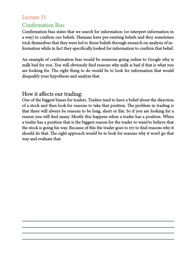 Understanding Confirmation Bias in Trading | PDF