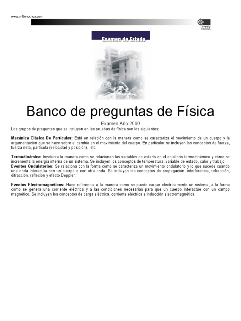 Banco de Preguntas Física | PDF | Olas | Sonido