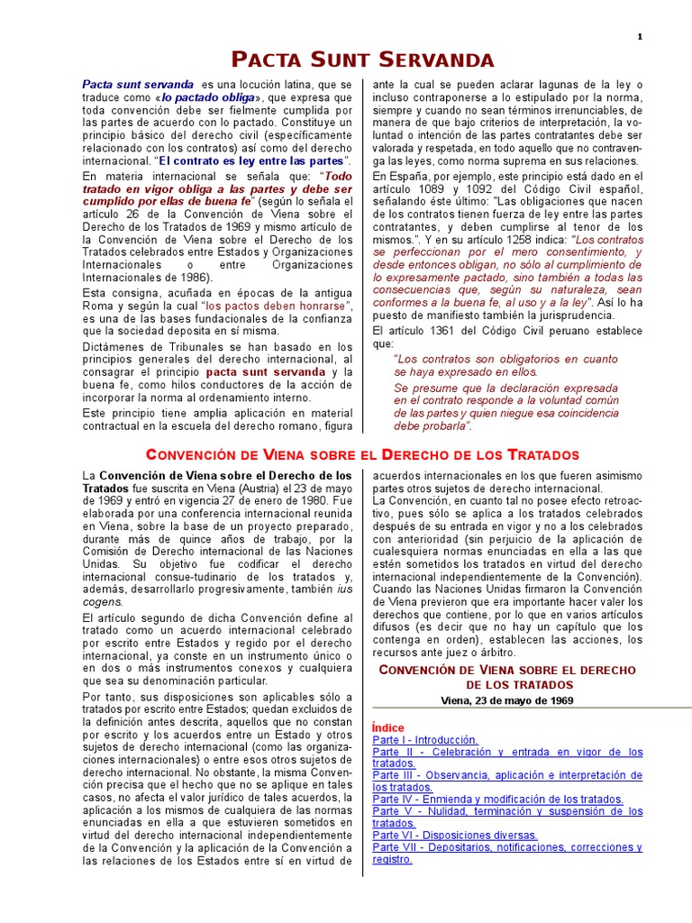 Principio Pacta Sunt Servanda en Derecho | PDF | Tratado | Justicia