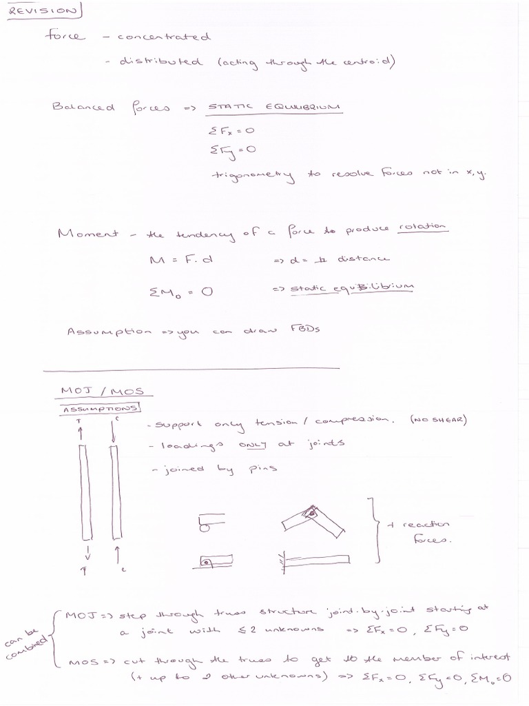 Revision Notes Statics | PDF | Engineering | Science And Technology