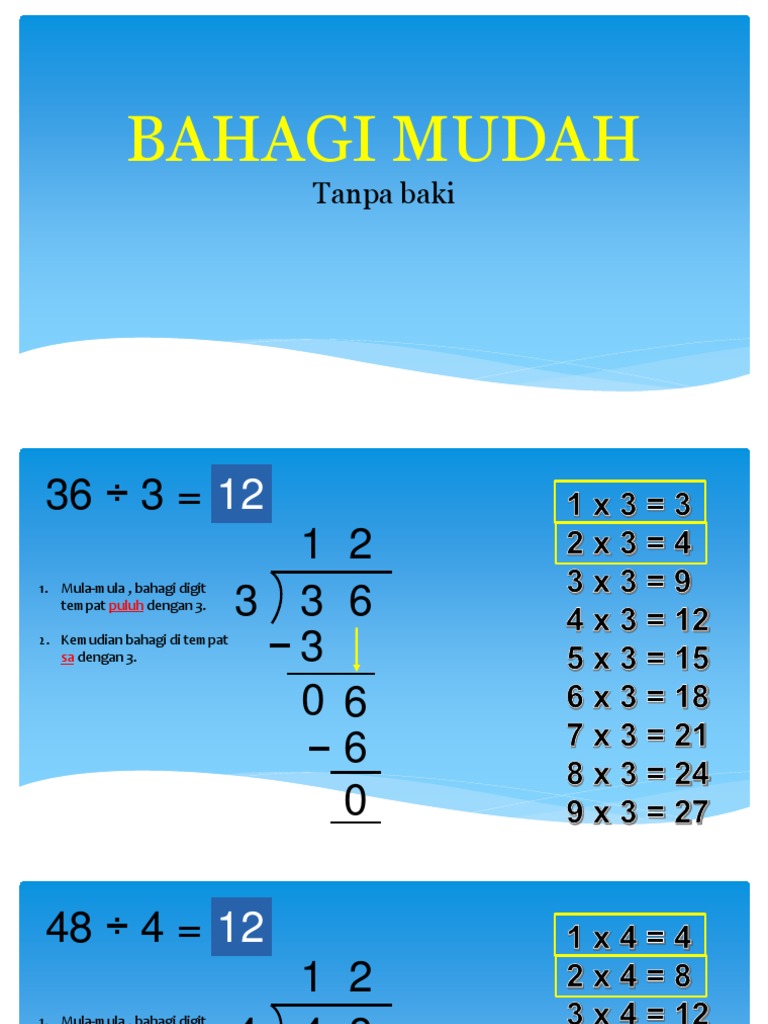 Bahagi Tahun 3 (Bentuk Lazim) | PDF