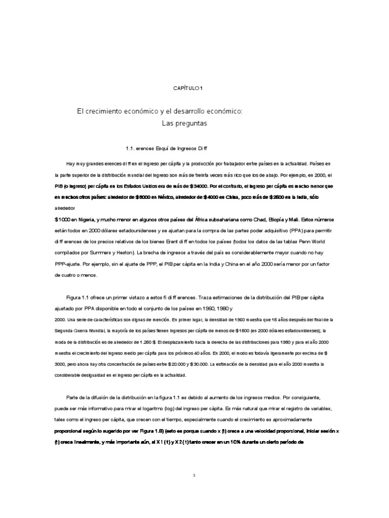Acemoglu Cap 1 | PDF | Crecimiento económico | Desigualdad social
