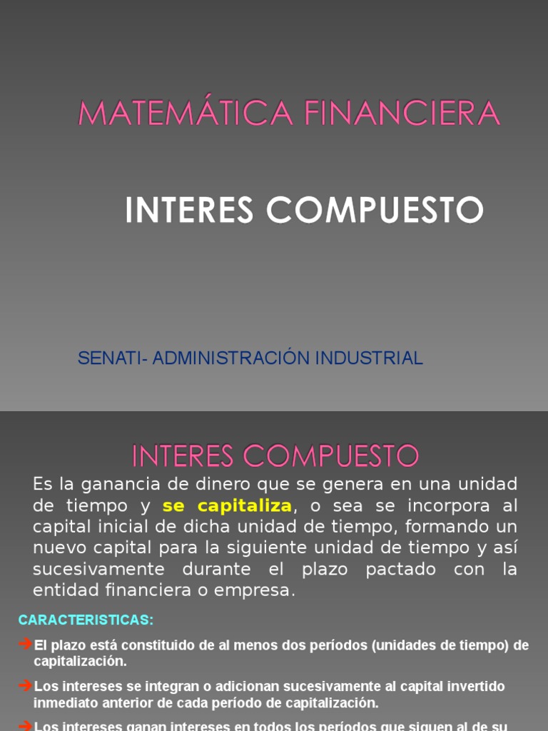 Interés Compuesto en Matemática Financiera | PDF | Finanzas Matemáticas ...