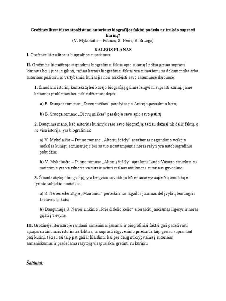 Kalbėjimo Planas | PDF