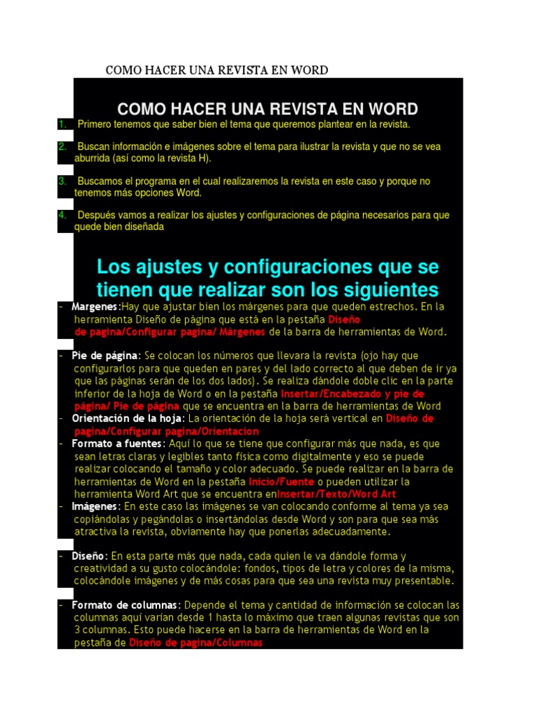 Como Hacer Una Revista en Word | Descargar gratis PDF | Microsoft Word ...