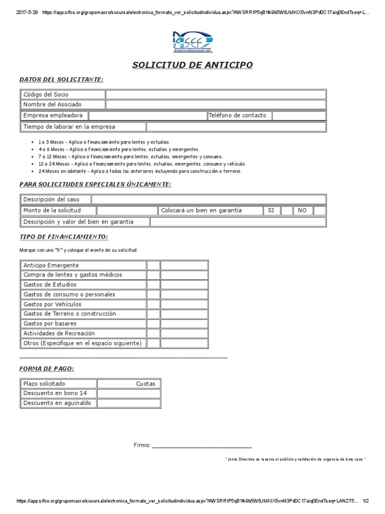 98 Formato Solicitud Anticipo