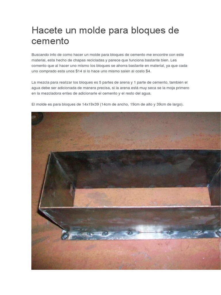 Hacete Un Molde para Bloques de Cemento | Soldadura | Construcción