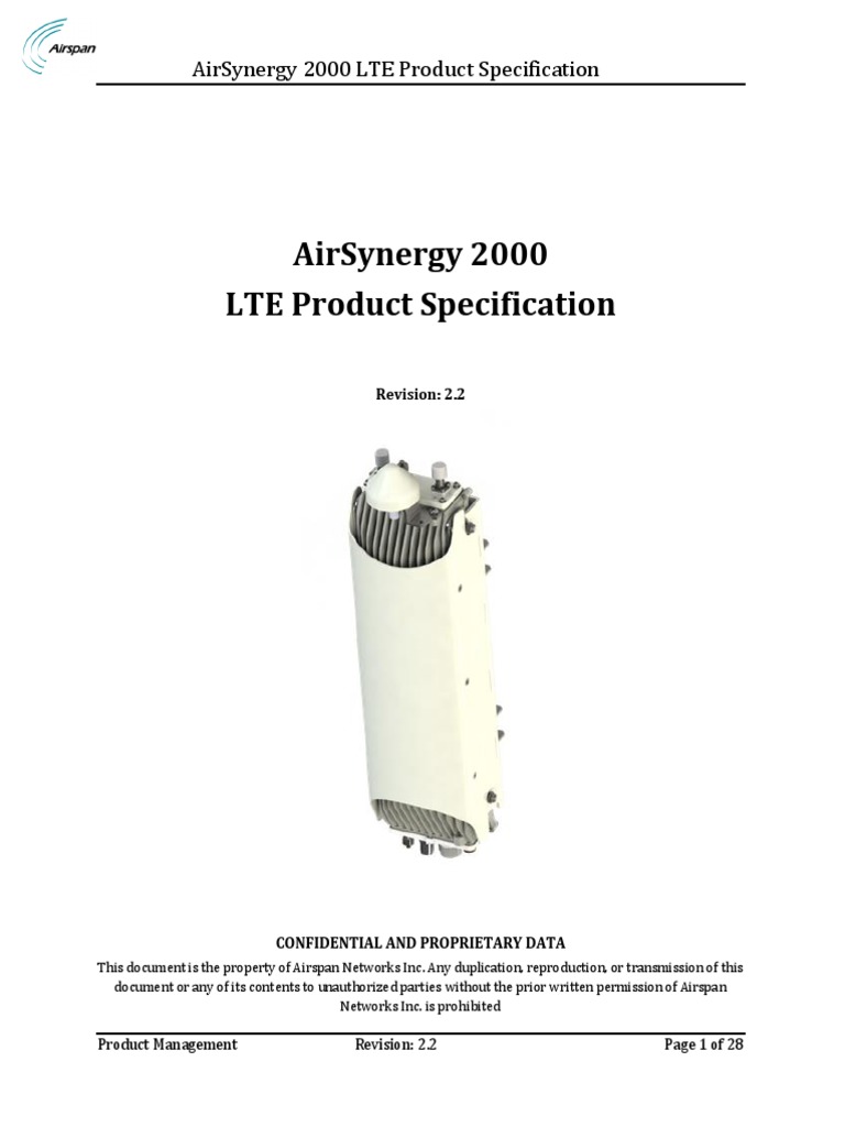 Synergy 2000 - LTE Product Specification Rev2.2 | PDF | Duplex ...