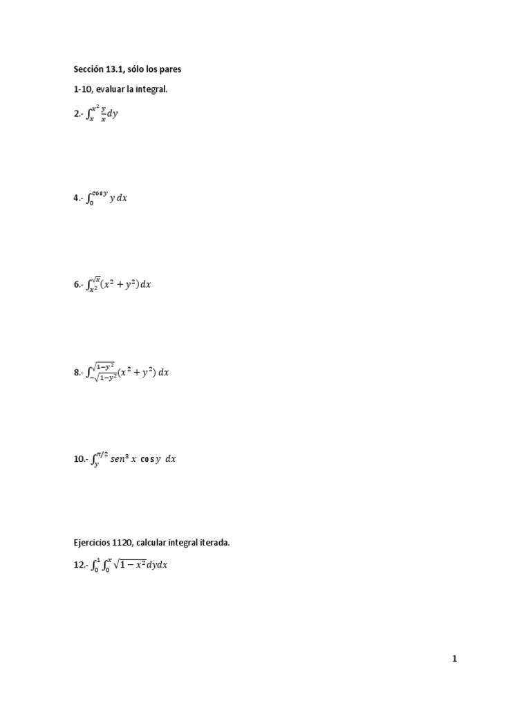 Ejercicios Calculo U5 | PDF