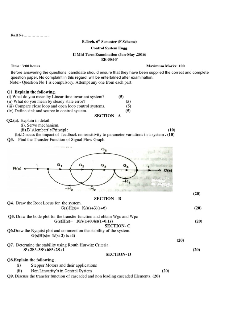 Control System Pdf Control System Systems Theory