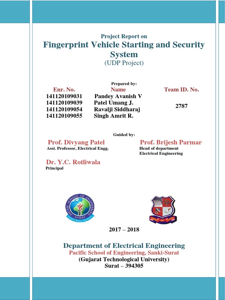 Fingerprint Vehicle Starting and Security System: (UDP Project) | PDF ...