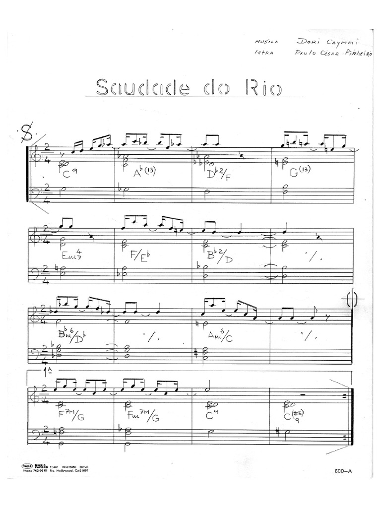 Dori Caymmi - Saudade Do Rio PDF | PDF