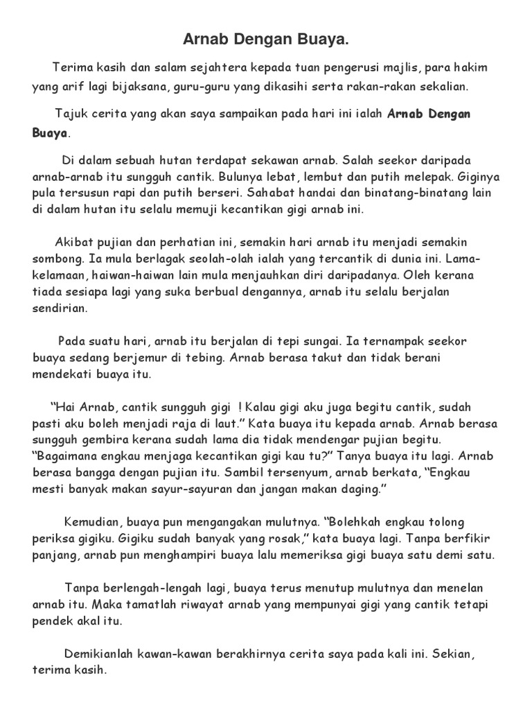Arnab Dengan Buaya | PDF