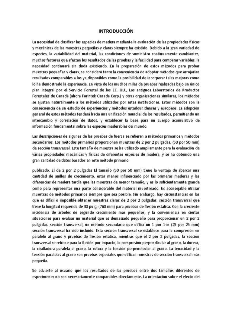 Métodos ASTM D143 para Madera | PDF | Aluminio | Esfuerzo cortante