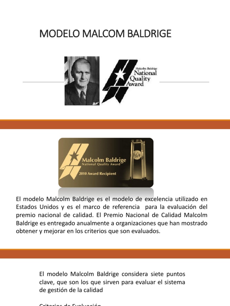 Modelo Malcom Baldrige | PDF | Calidad (comercial) | Liderazgo
