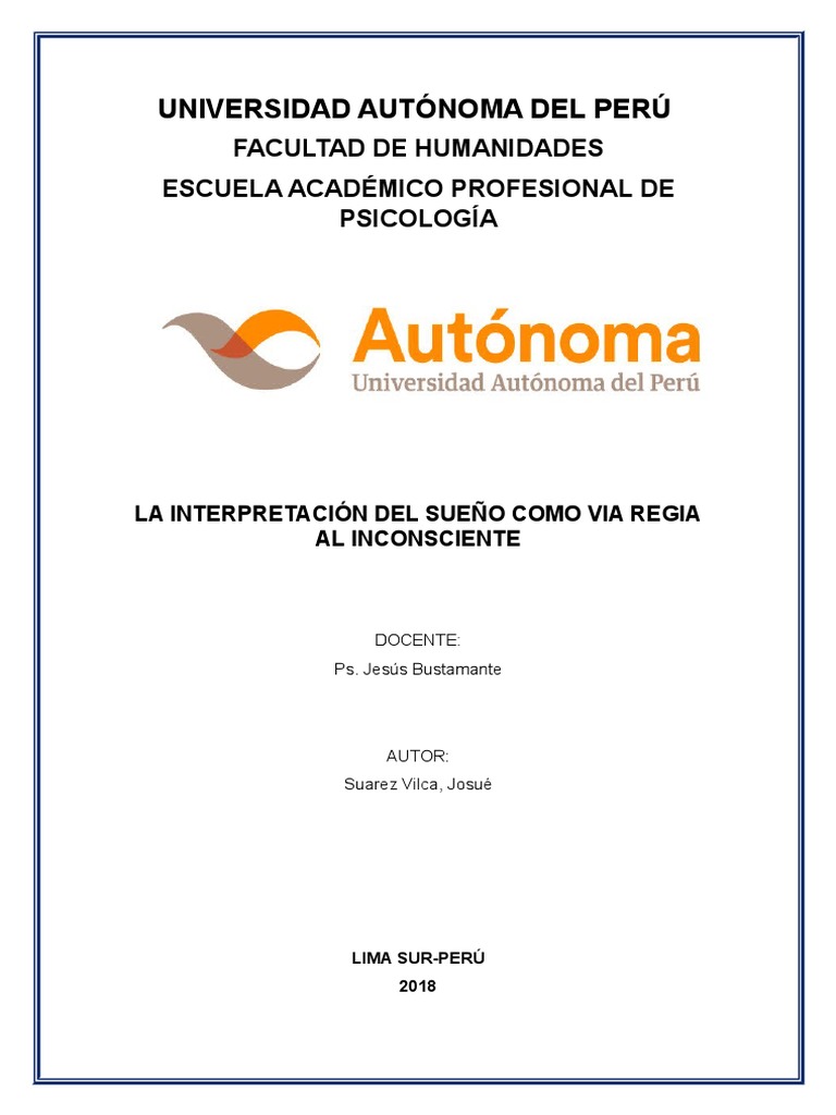 La Interpretación Del Sueño Como Via Regia Al Inconsciente | PDF ...