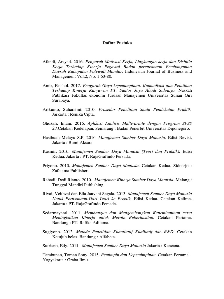 Daftar Pustaka Print | PDF