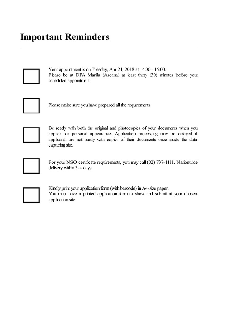 Important Reminders | PDF | Passport | Government And Personhood