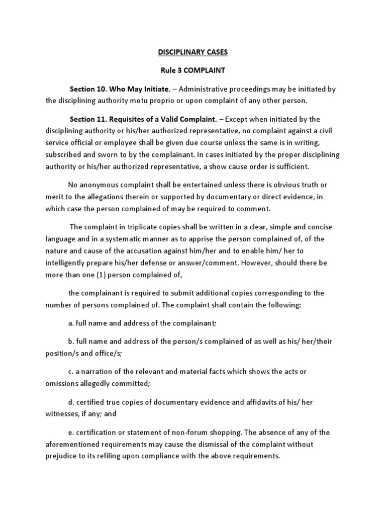 Disciplinary Cases Rule 3 Complaint | Download Free PDF | Affidavit ...