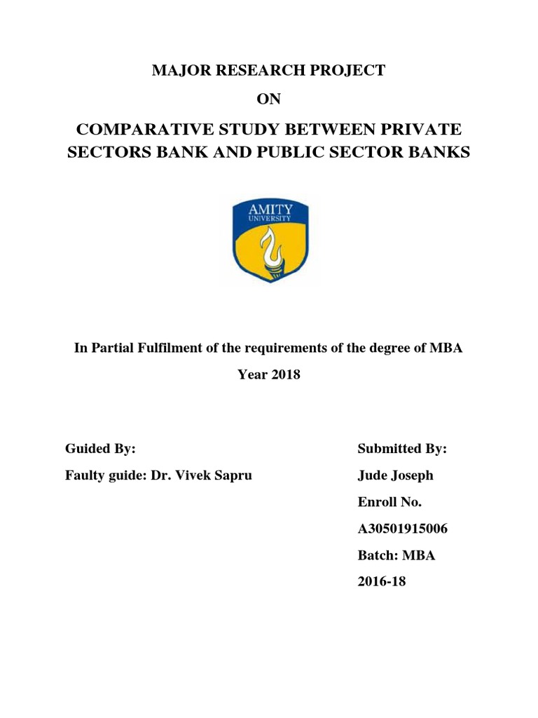 Comparative Study Between Private Sectors Bank and Public Sector Banks ...