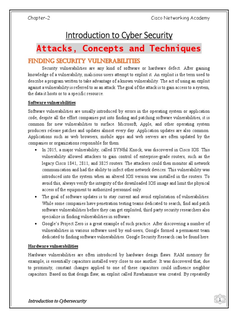 Cisco Introduction To Cyber Security Chap-2 | PDF | Malware | Denial Of ...