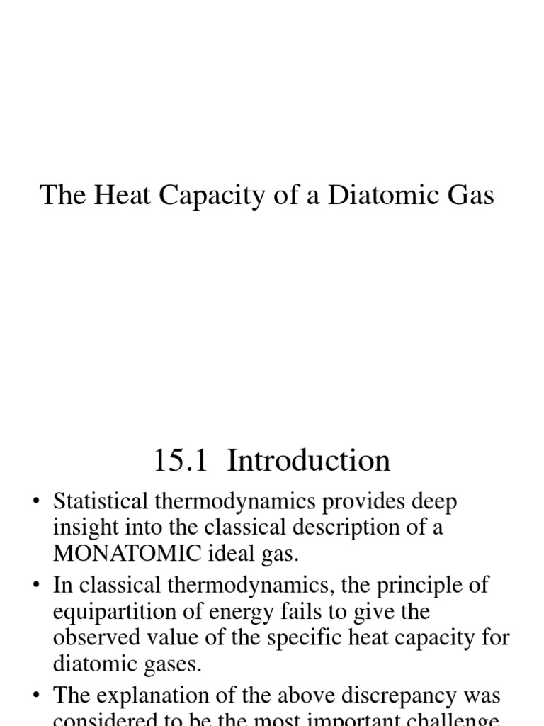 2. Diatomic Ideal Gas 1.ppt | Diatomic Molecule | Heat Capacity