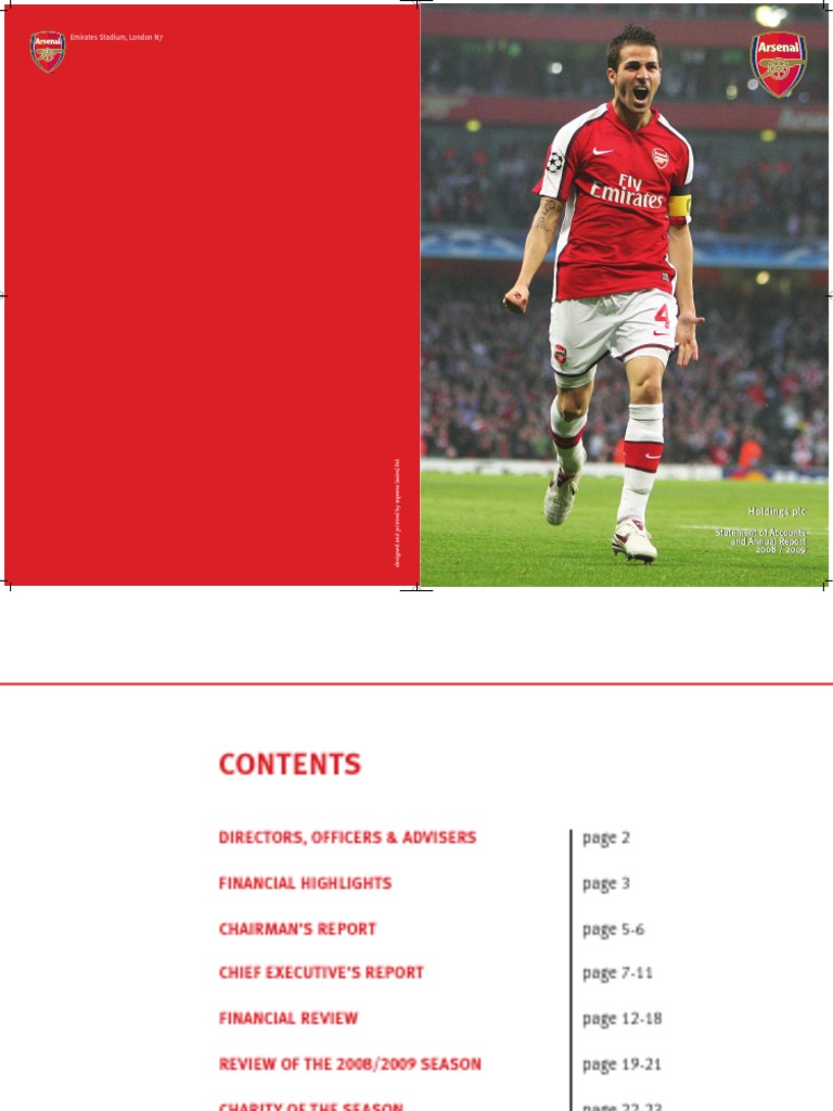 Arsenal Football Club Annual Report 2009 | PDF | Revenue | Arsenal F.C.