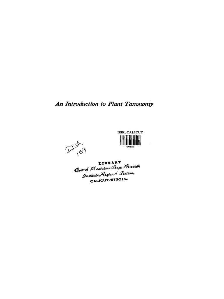 An Introduction To Plant Taxanomy | PDF | Taxonomy (Biology) | Botany