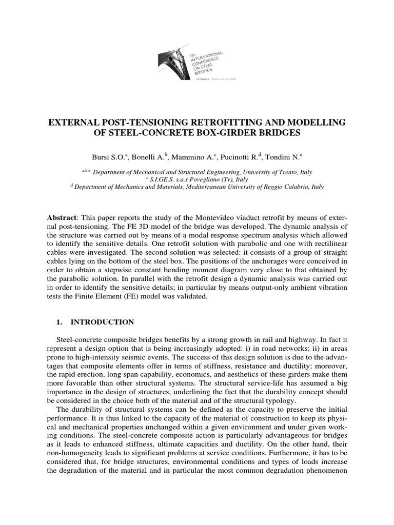 External Post-Tensioning for Bridge Retrofit | PDF | Finite Element ...