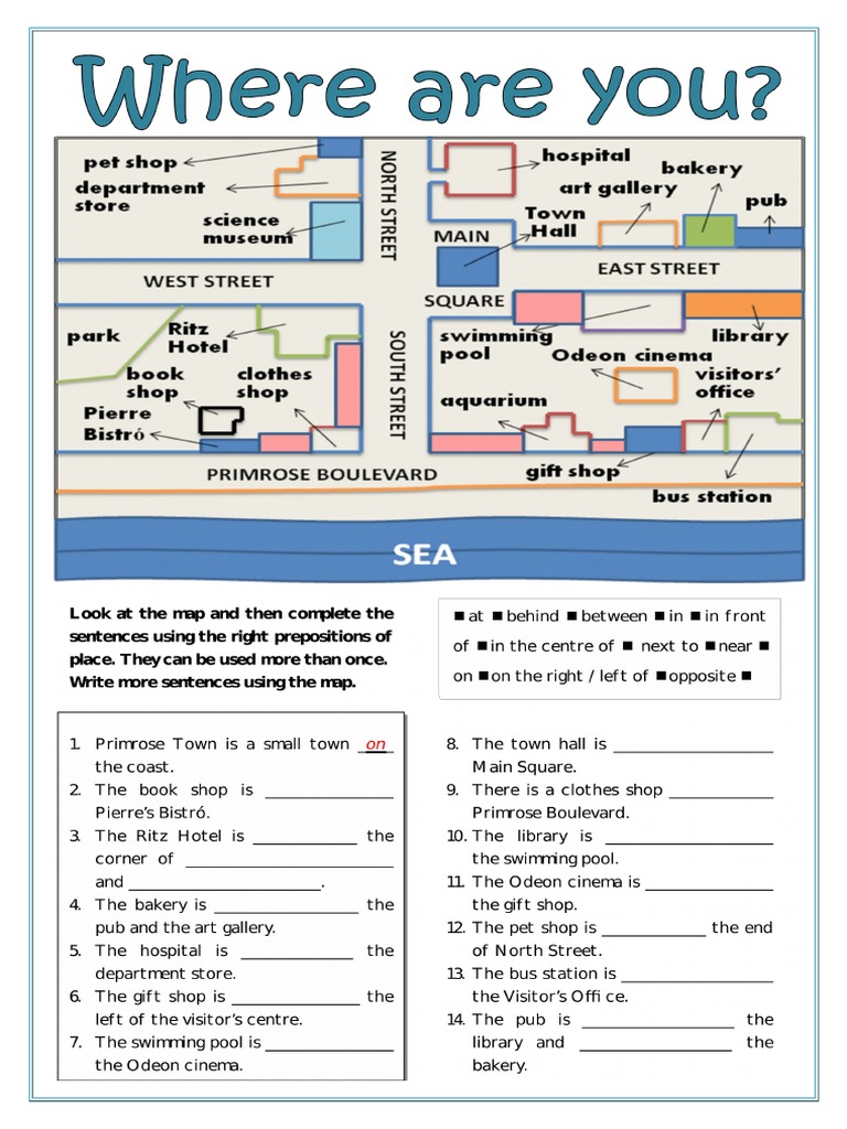 Where Are You Grammar Drills Picture Description Exercises Tests 71069 ...