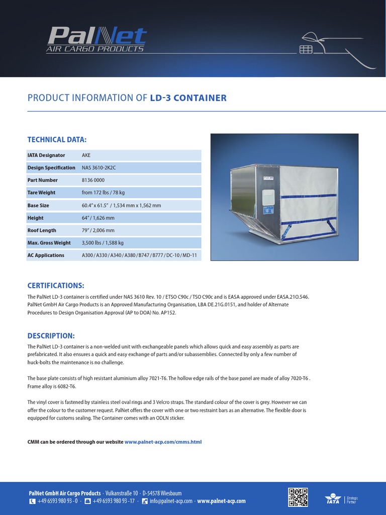 Product Information of Ld-3 Container: Technical Data | PDF