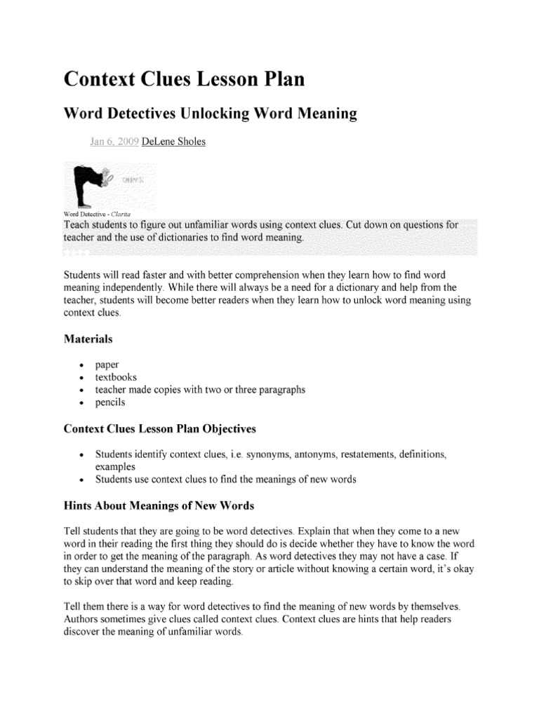 1aContextCluesLessonPlan PDF | PDF