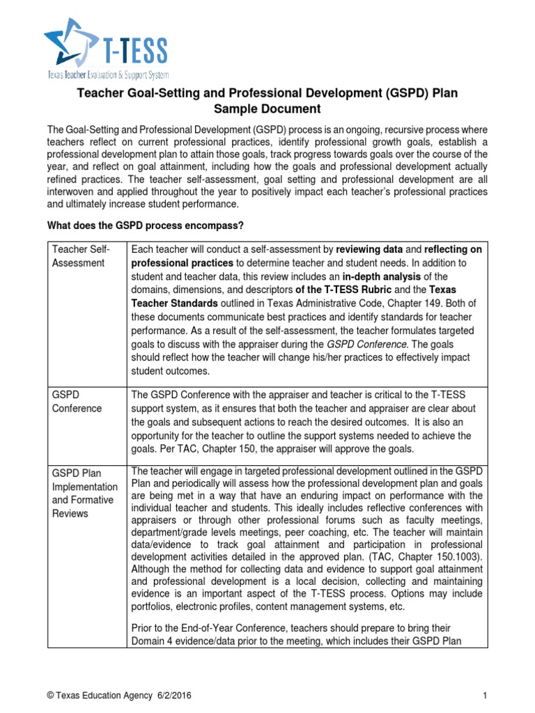 GSPD Sample Document | PDF | Educational Assessment | Goal