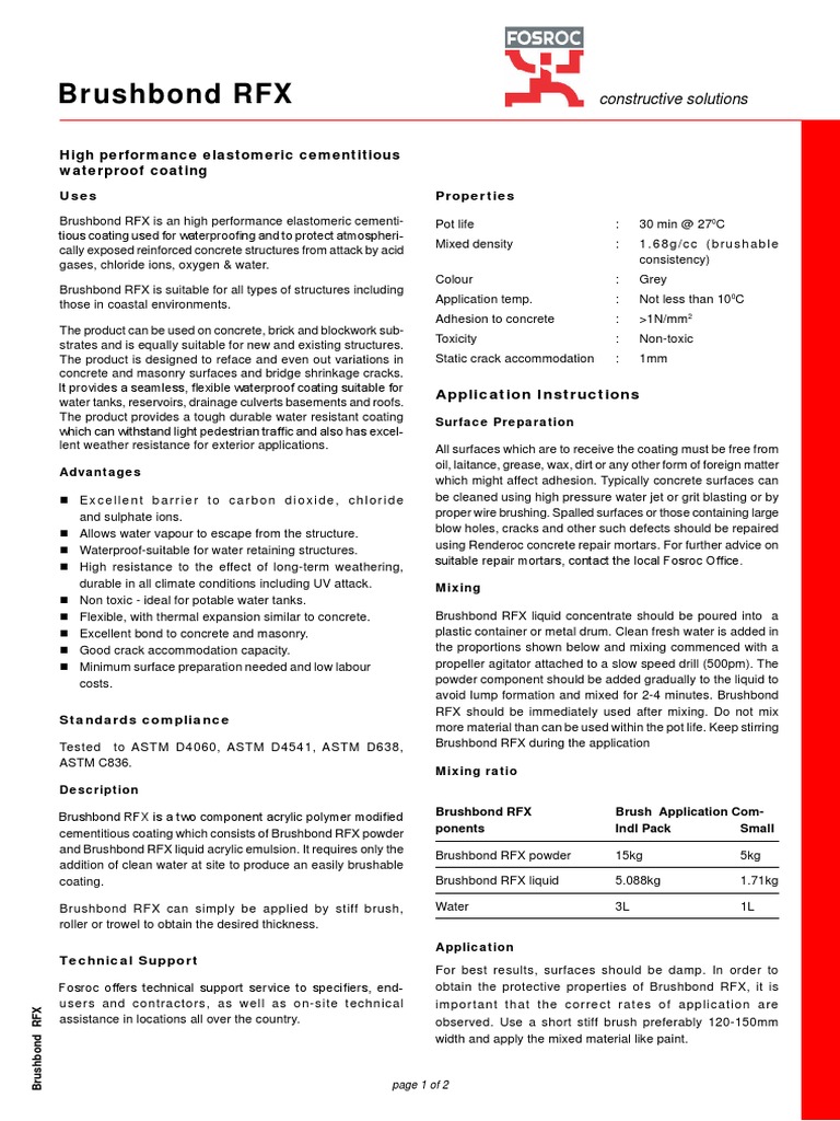 Brushbond RFX PDF | PDF | Concrete | Mortar (Masonry)