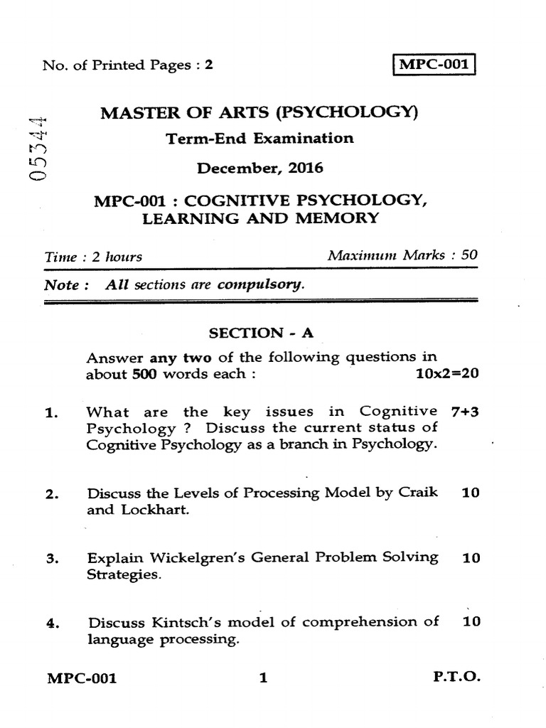 MPC-001 - Dec 2016 | PDF | Teaching Methods & Materials
