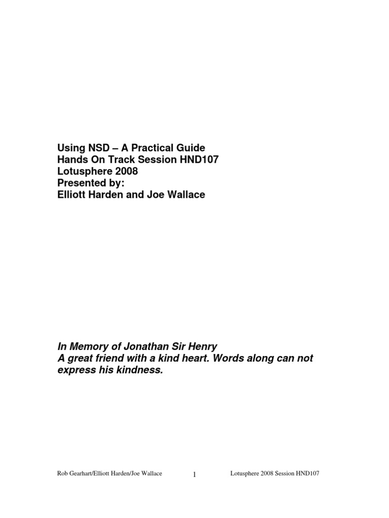 NSD Basics | PDF | Ibm Notes | Pointer (Computer Programming)