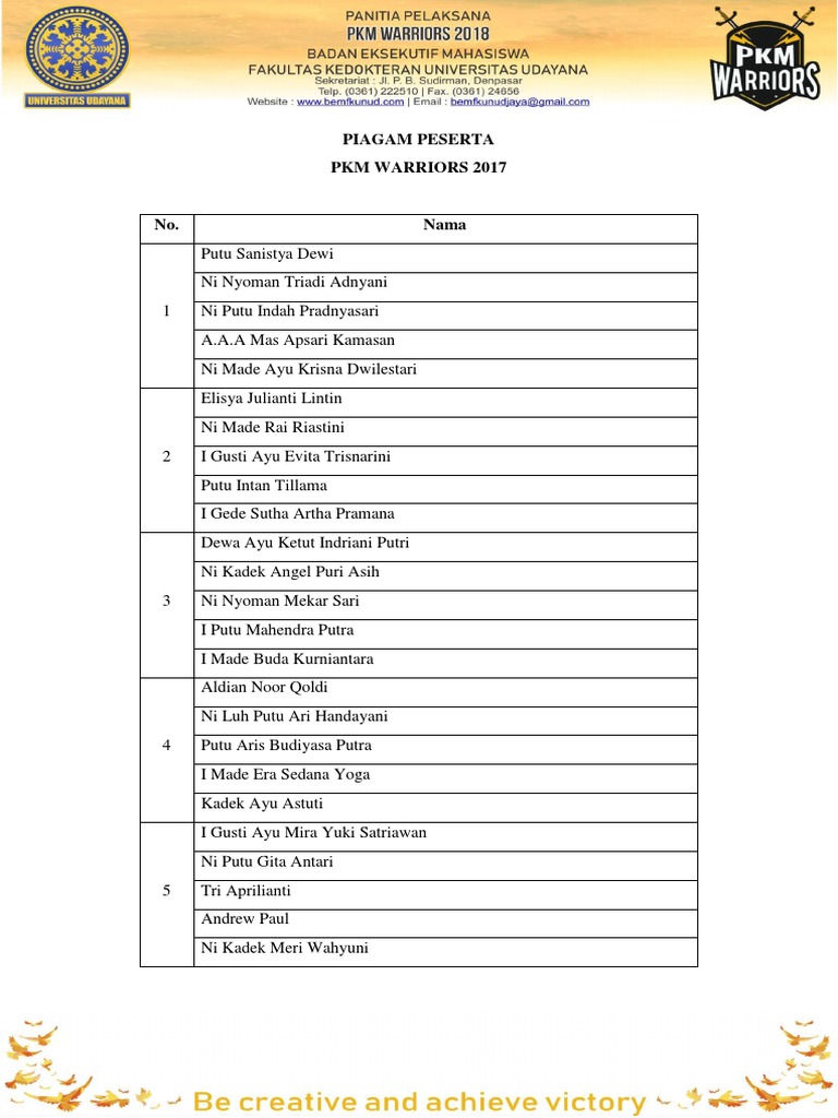 Piagam Peserta PDF | PDF