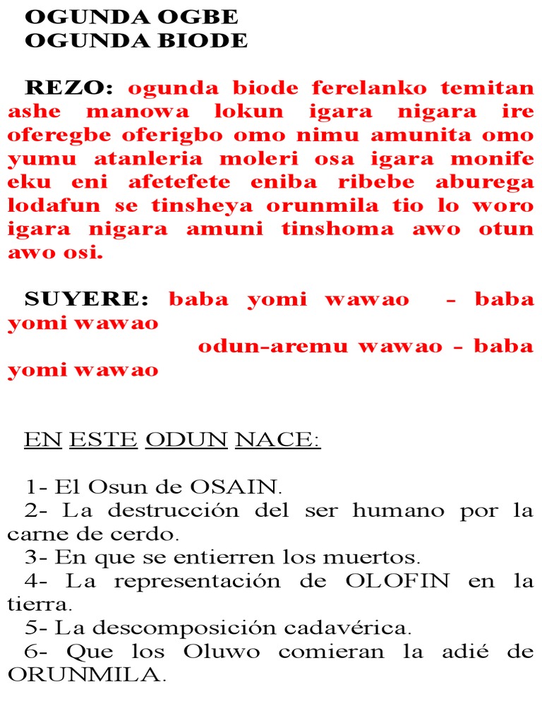 137.oggunda Biode. | PDF | Santeria | Religión y creencia