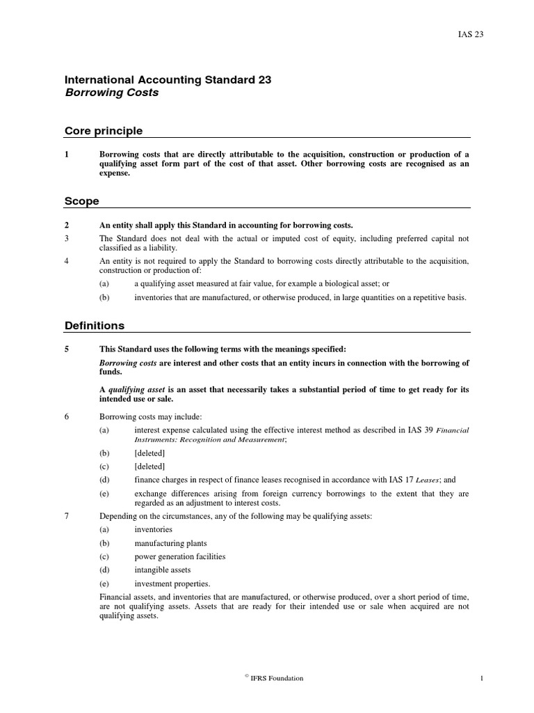 IAS 23 - Borrowing Cost | Download Free PDF | International Financial ...
