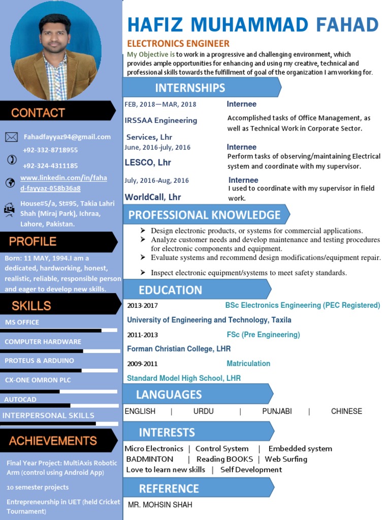 Muhammad - Fahad Resume 2018 | PDF | Intellectual Works | Engineering