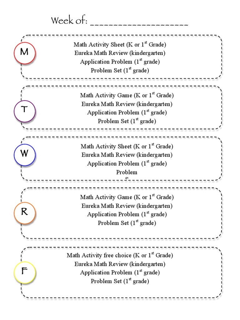 Math Weekly Schedule | PDF